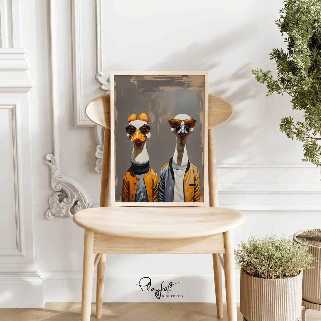Funny Duck Picture Wall Art, Cool Duck Print, Funny Gift for Couples ...