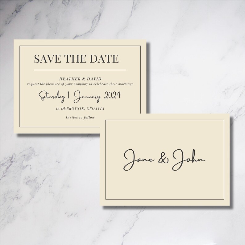 Elegant Wedding Save the Date Template Printable, Editable DYI Instant ...