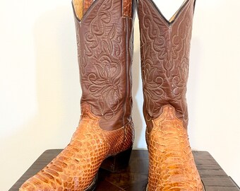 Beige and Black Men's Boots From Real Python Leather Vintage ...