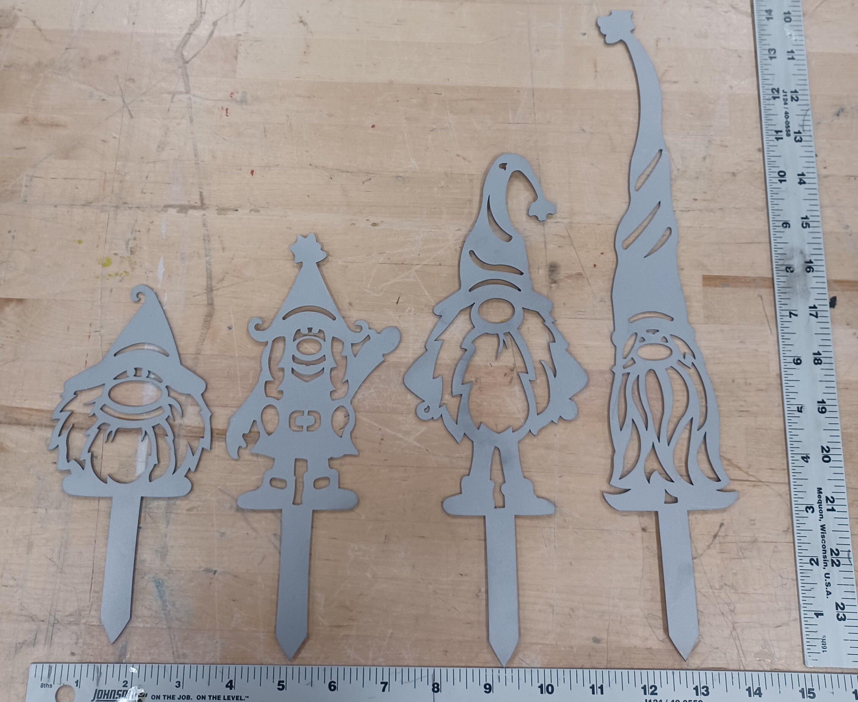 Cute Metal Garden Gnomes (set of 4) for Gardens, Yards, or Pots With ...