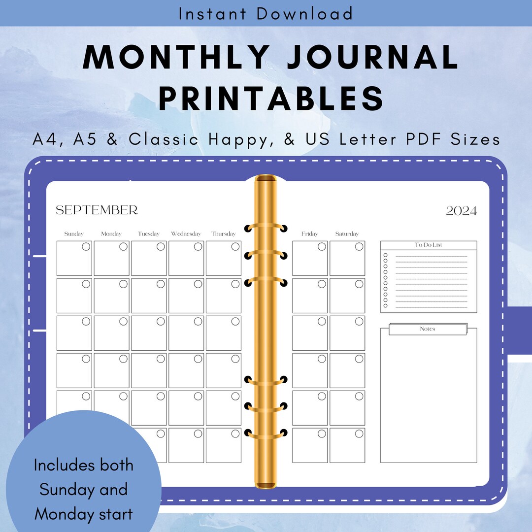 Monthly Printable Routines, Planner, Printable Inserts, Monthly Routine ...
