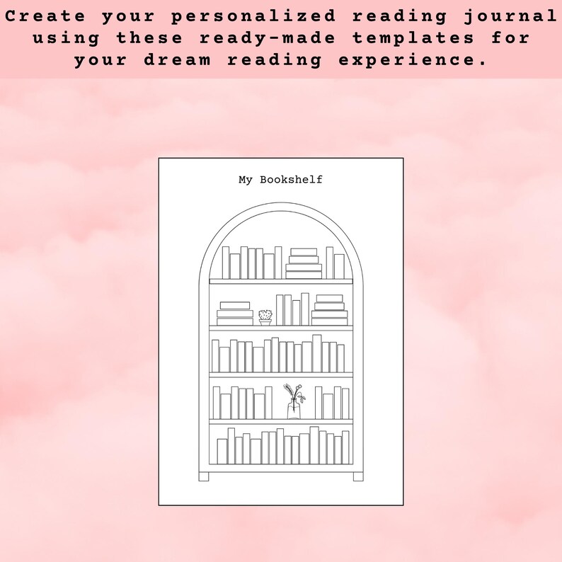 Bookshelf Template for Reading Journal, Printable A5 & Letter PDF, Book ...