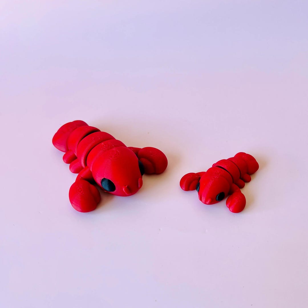 Mini Red Lobster | 3D Printed Articulated Fidget Toy | Flexible Sensory ...