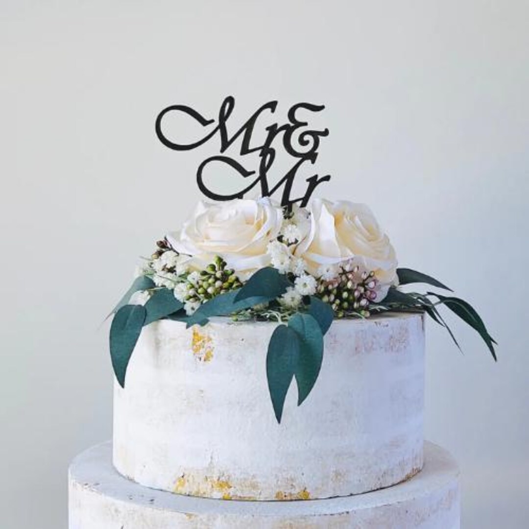 Mr & Mr Cake Topper Custom Colour Party Decorations Celebration ...