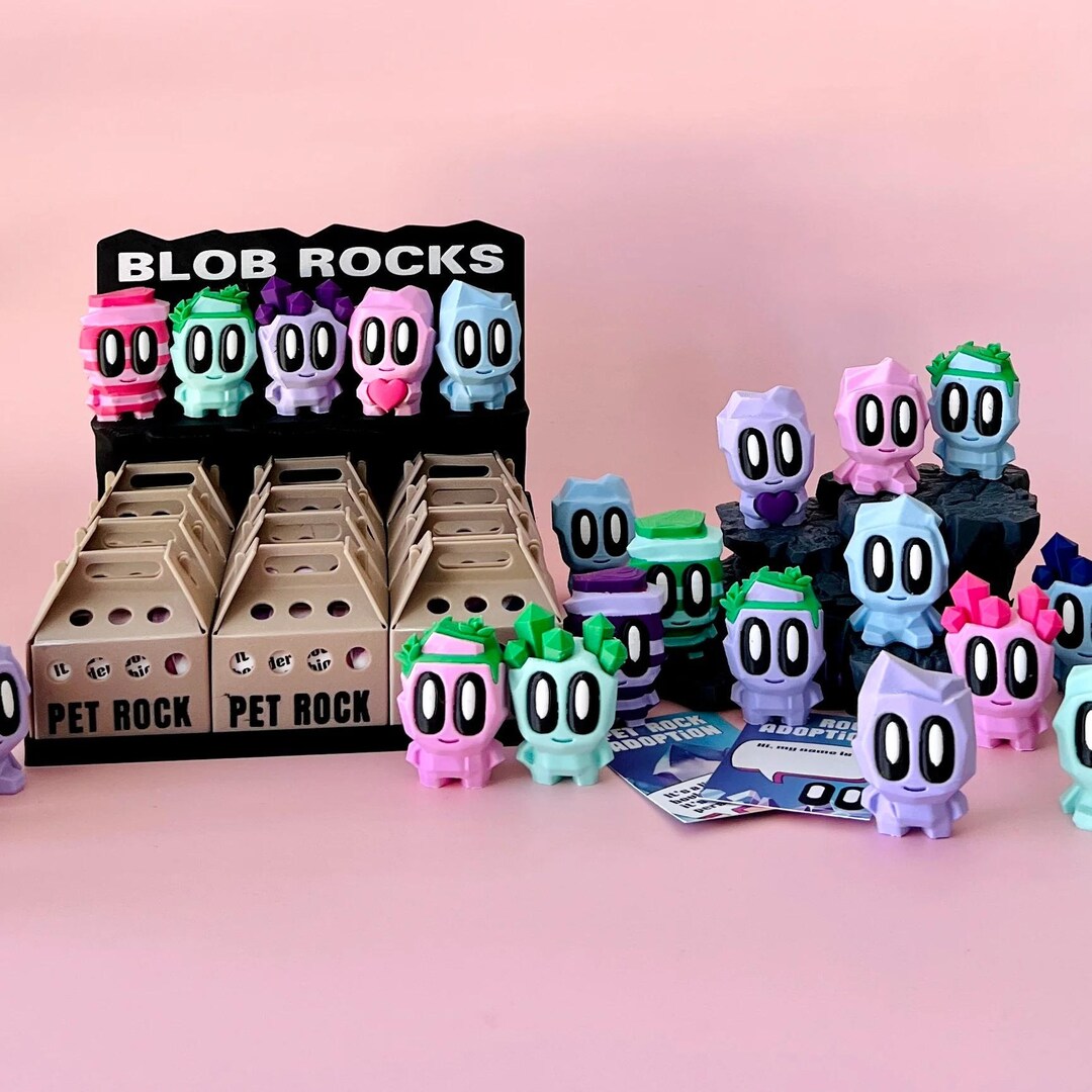 Pastel Surprise Pet Blob Rock | Adopt A Pet | Mystery 3D Printed Rock ...