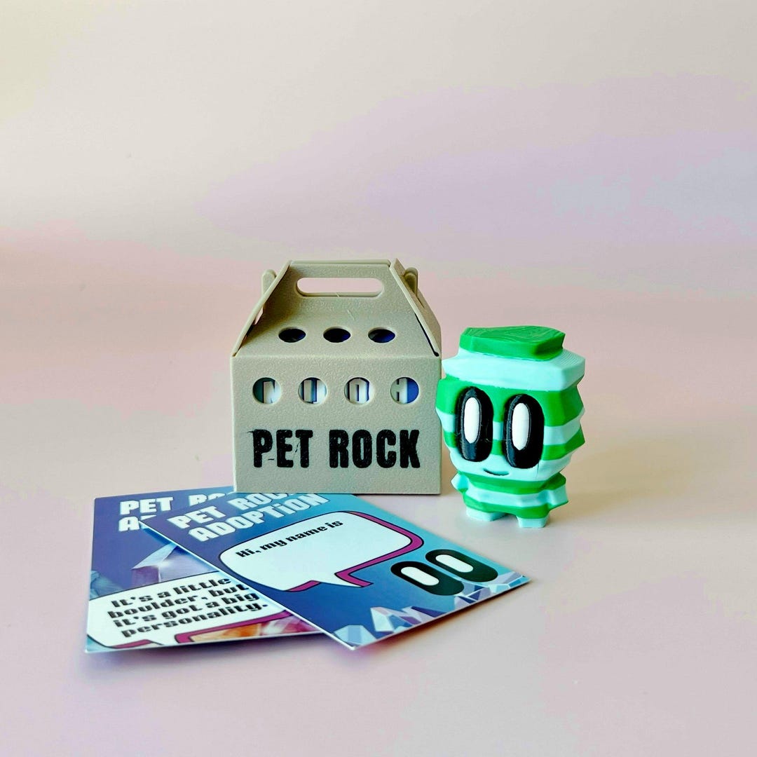 Pastel Green Layered Pet Blob Rock | Adopt A Pet | 3D Printed With ...