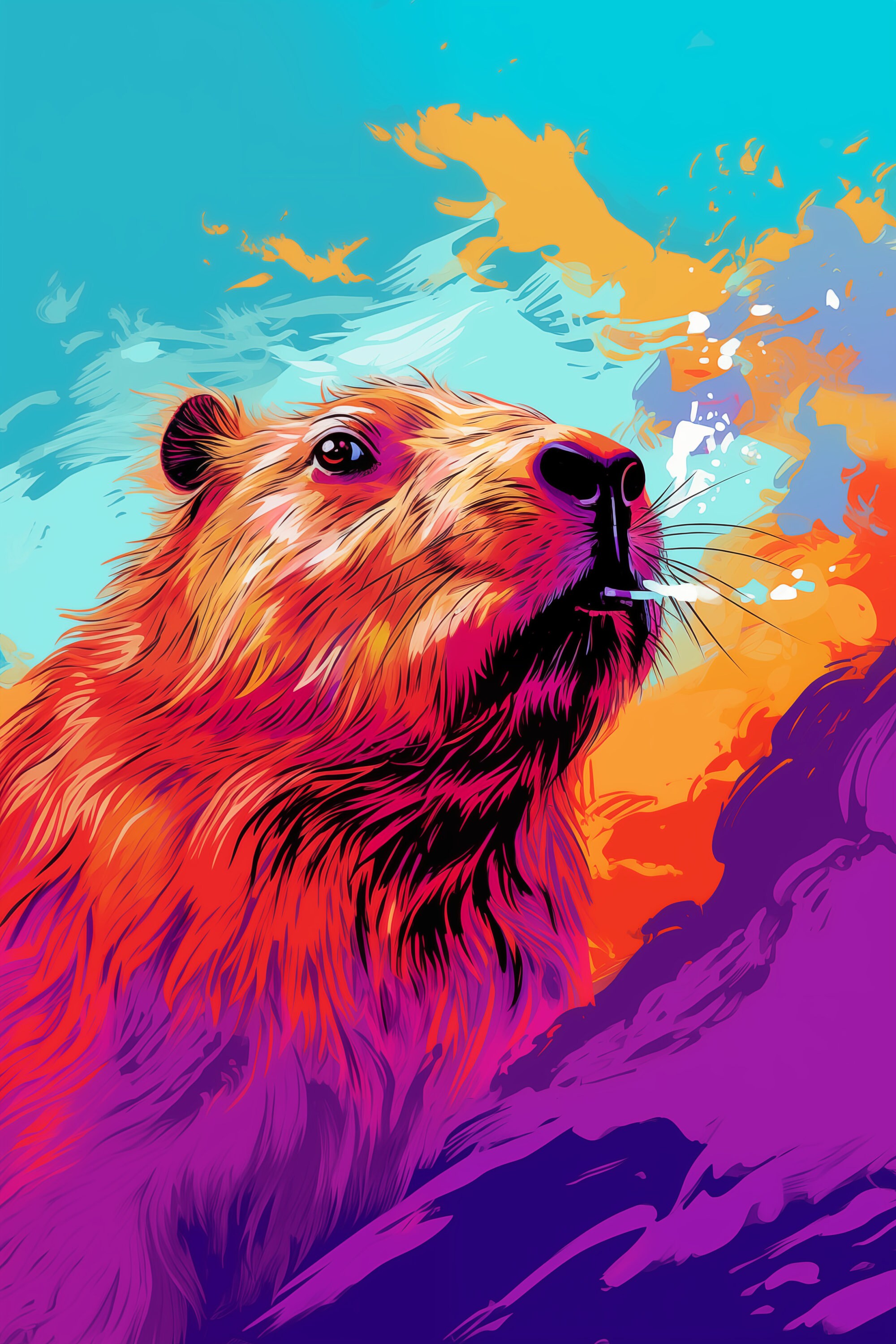 Capybara Pop Art High Resolution - Etsy