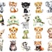 Watercolor Baby Jungle Animals Clipart Bundle, Cute Safari Animals ...