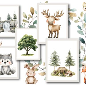 Watercolor Woodland Forest Babies Animals Clipart Bundle, Cute Forest ...