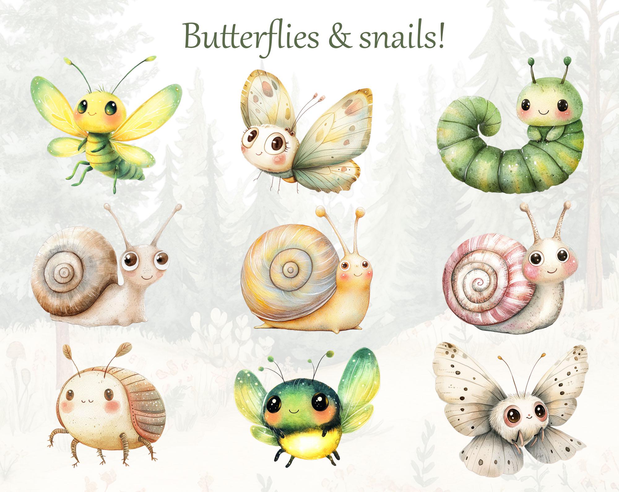 Watercolor Woodland Forest Babies Animals Clipart Bundle, Cute Forest ...