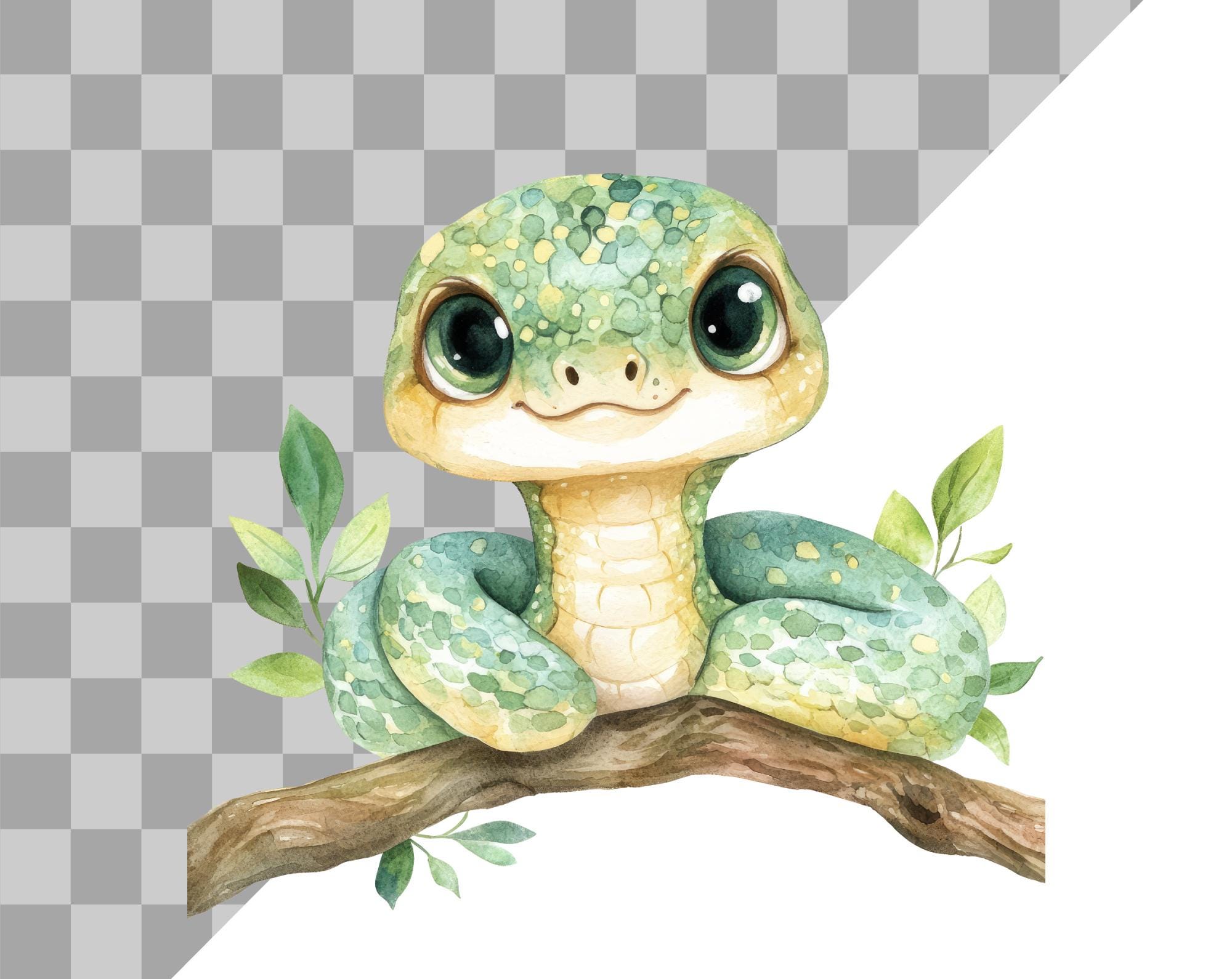 Watercolor Baby Jungle Animals Clipart Bundle, Cute Safari Animals ...