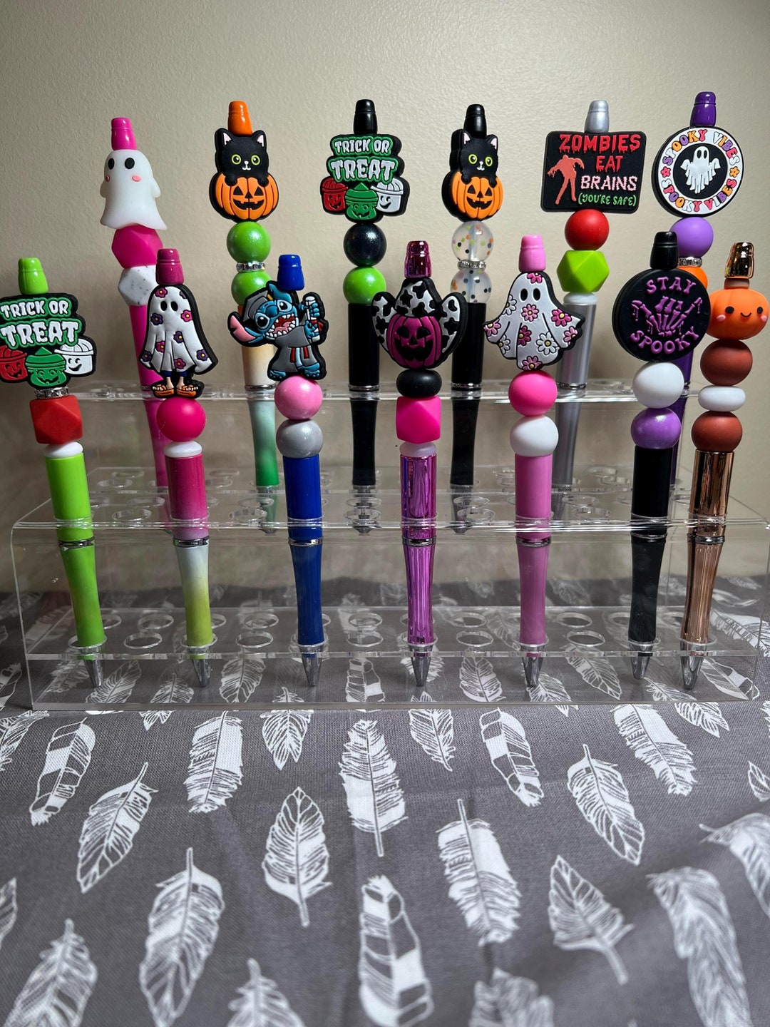 Halloween, Spooky Bead Pens W/2 Ink Refills, Gifts, RTS, Ghosts ...