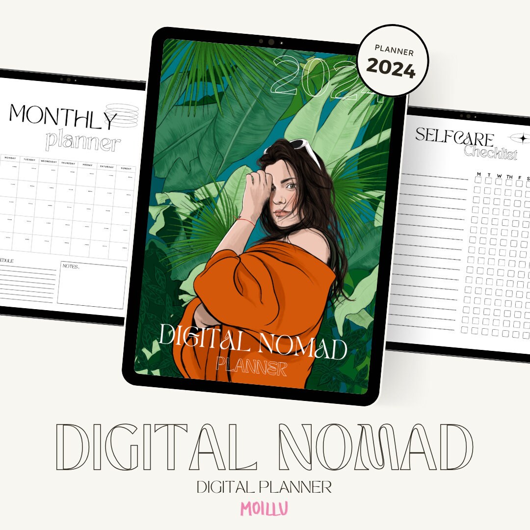 DIGITAL NOMAD Planner 2024 Calendar Digital Planner 2024 Planner to Print Daily, Weekly, Monthly ...