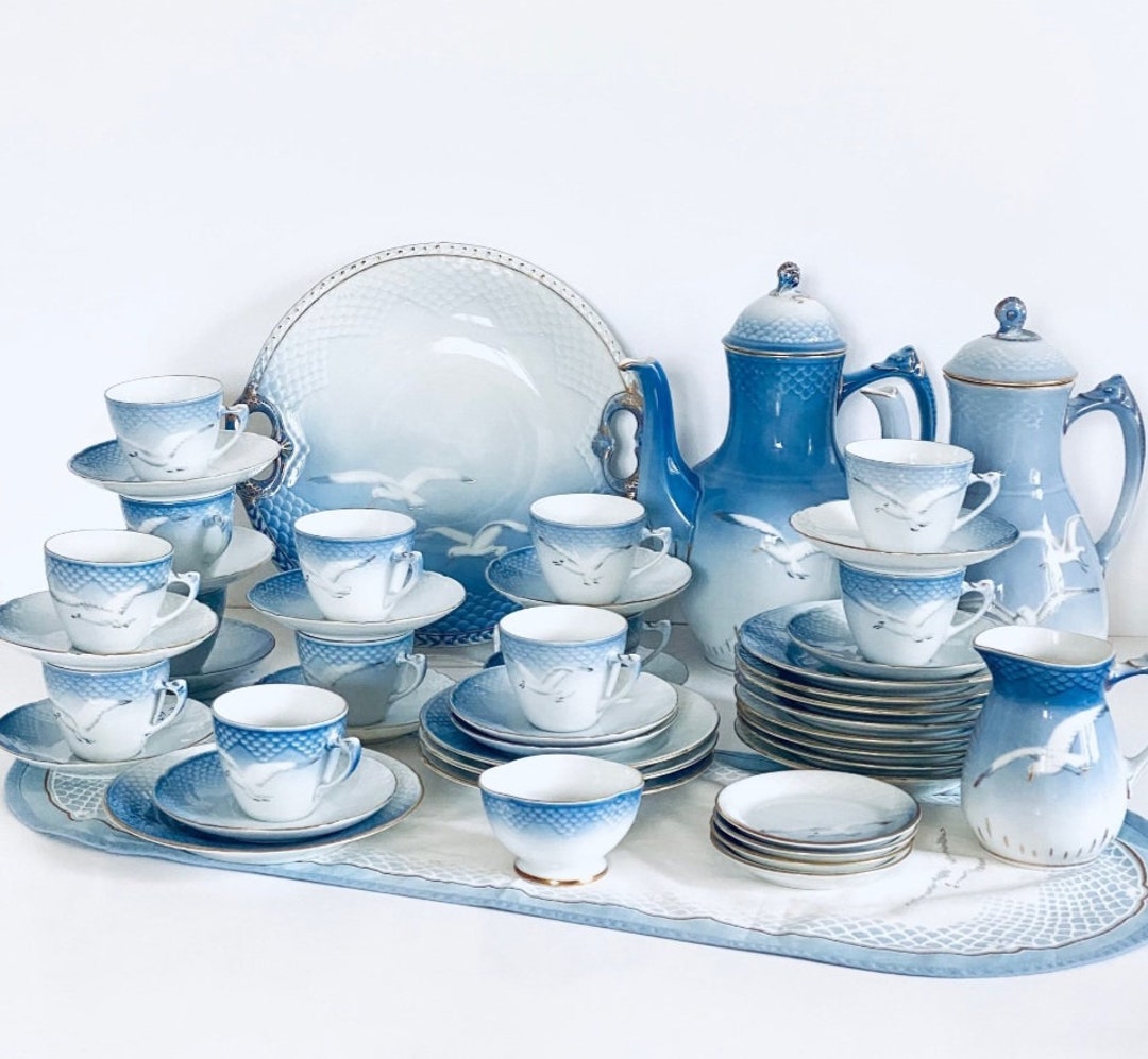 Vintage Bing&grodahl Mocha/coffee Service 12 People49porcelain-blaue ...