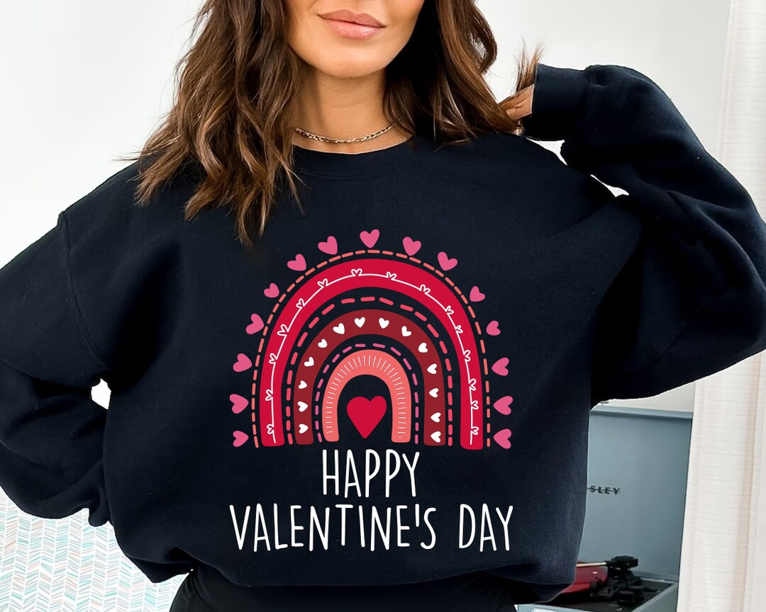 Happy Valentines Day Rainbow SVG, Valentine Rainbow PNG, Heart Rainbow ...