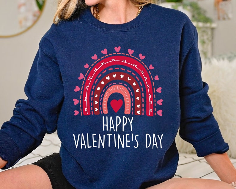 Happy Valentines Day Rainbow SVG, Valentine Rainbow PNG, Heart Rainbow ...