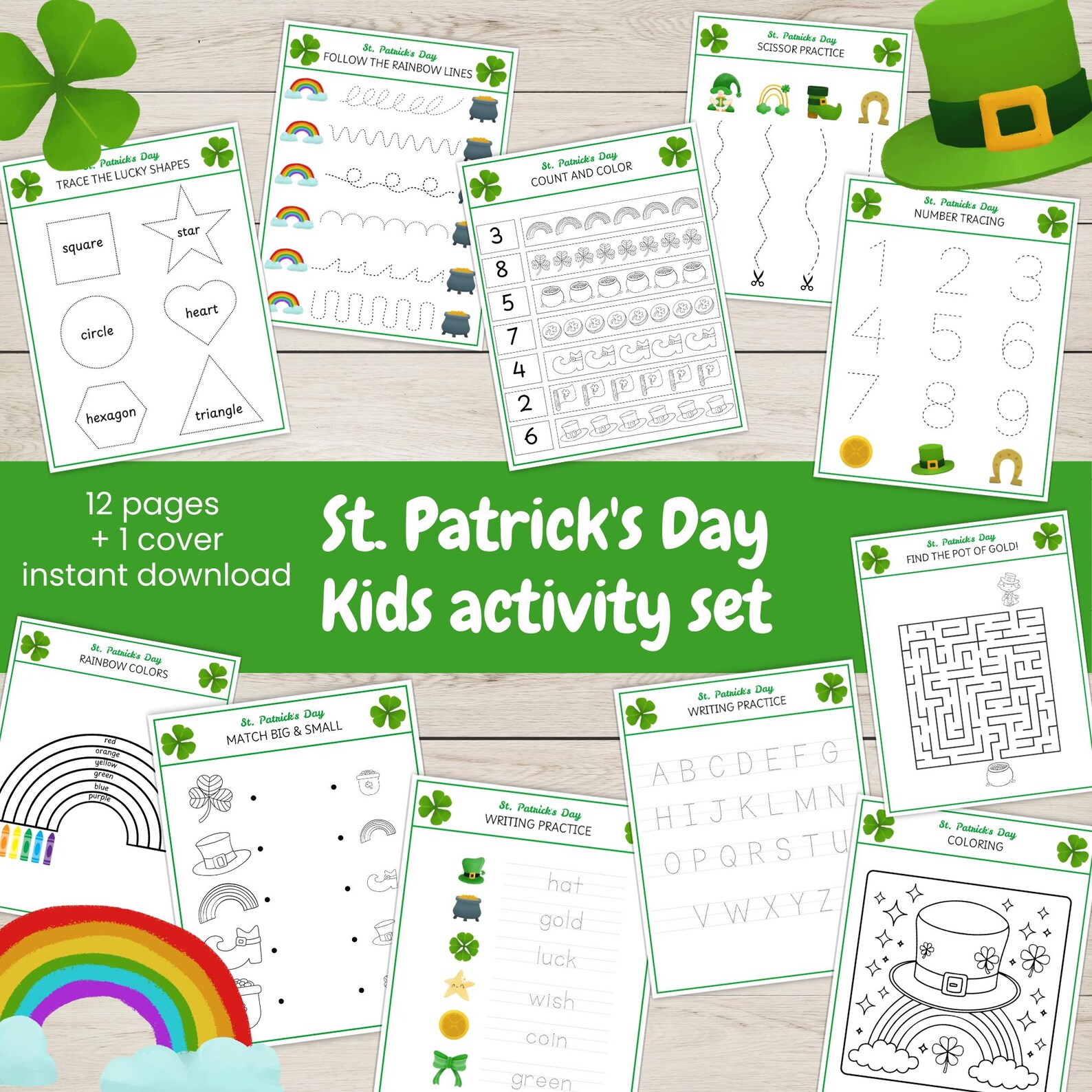St. Patrick's Day Kids Activity Preschool Packet Preschool Printable ...