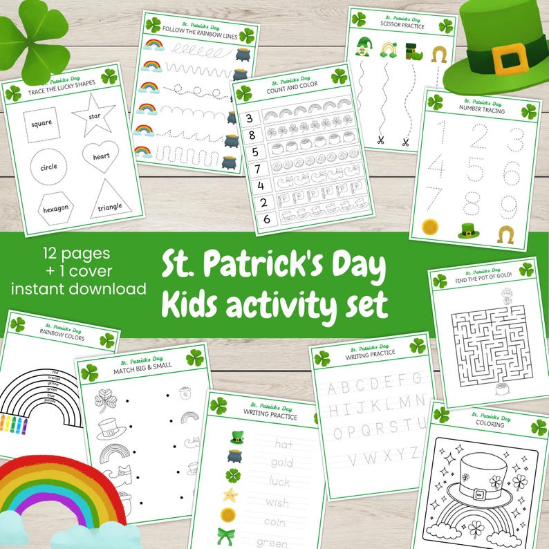St. Patrick's Day Kids Activity Preschool Packet Preschool Printable ...