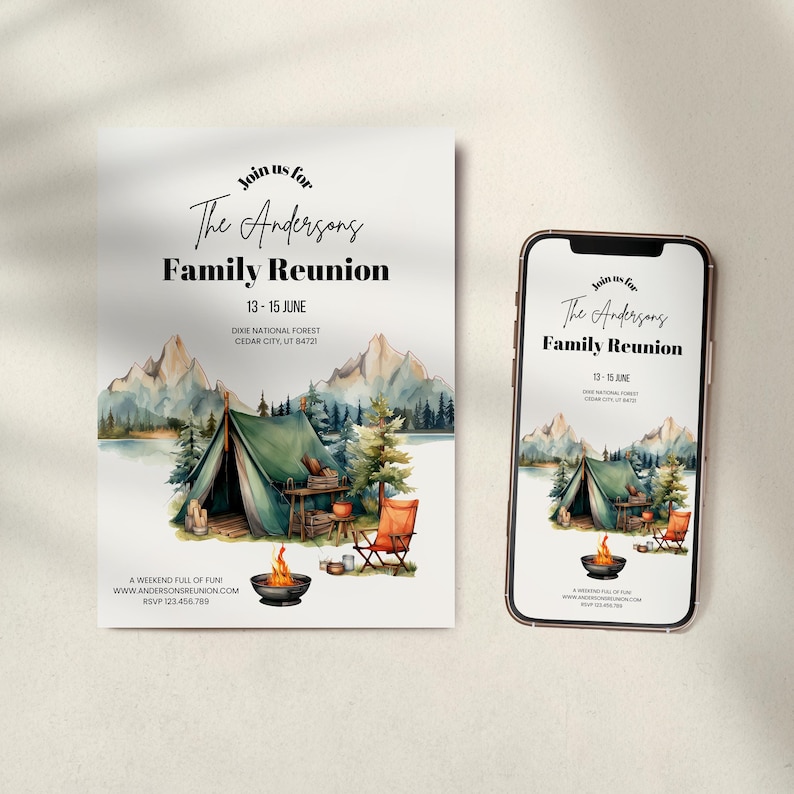 Family Reunion Invitation | Customizable Invitation Template for Family Gatherings | Editable ...