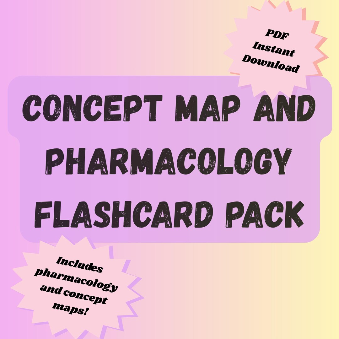 Concept Map and Pharmacology Flashcard Pack| Nursing School ...