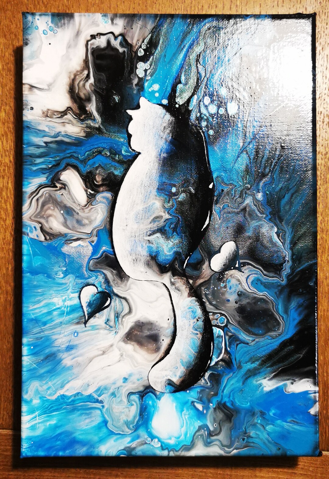 Cat Art, Handmade Acrylic Painting, Cat Lovers, Animal World Drawing ...