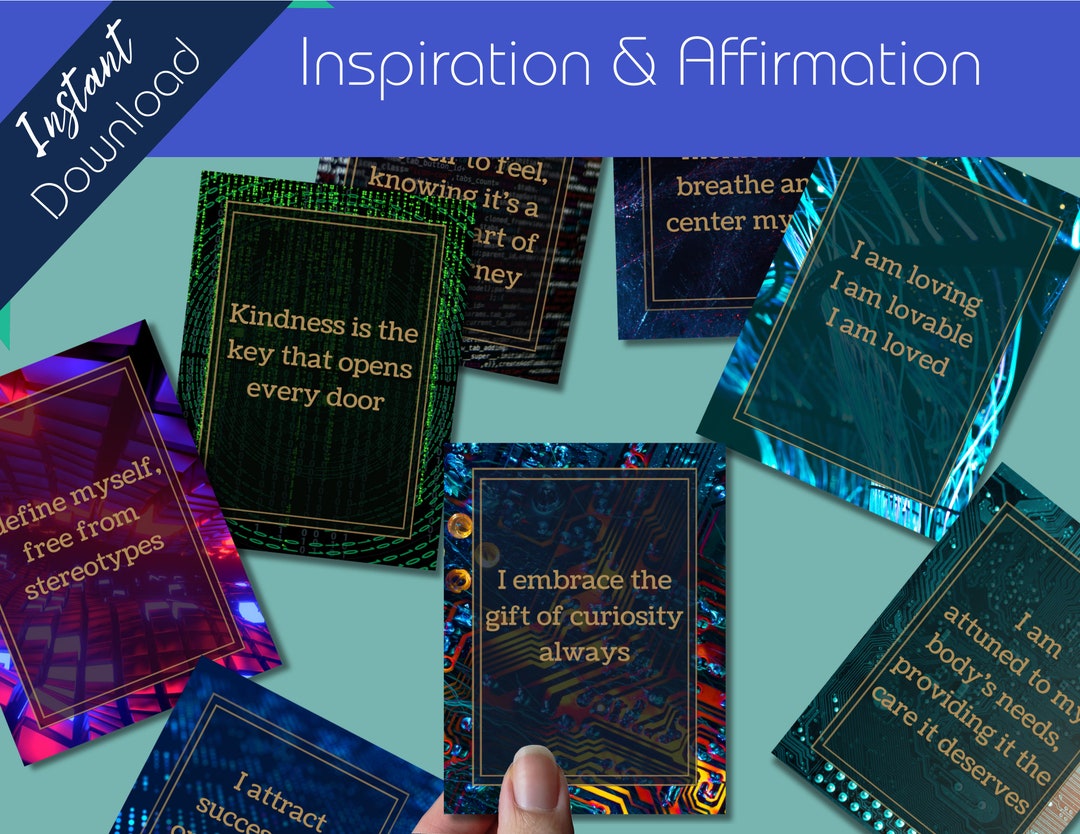 60 Digital Inspiration & Affirmation Cards - Etsy