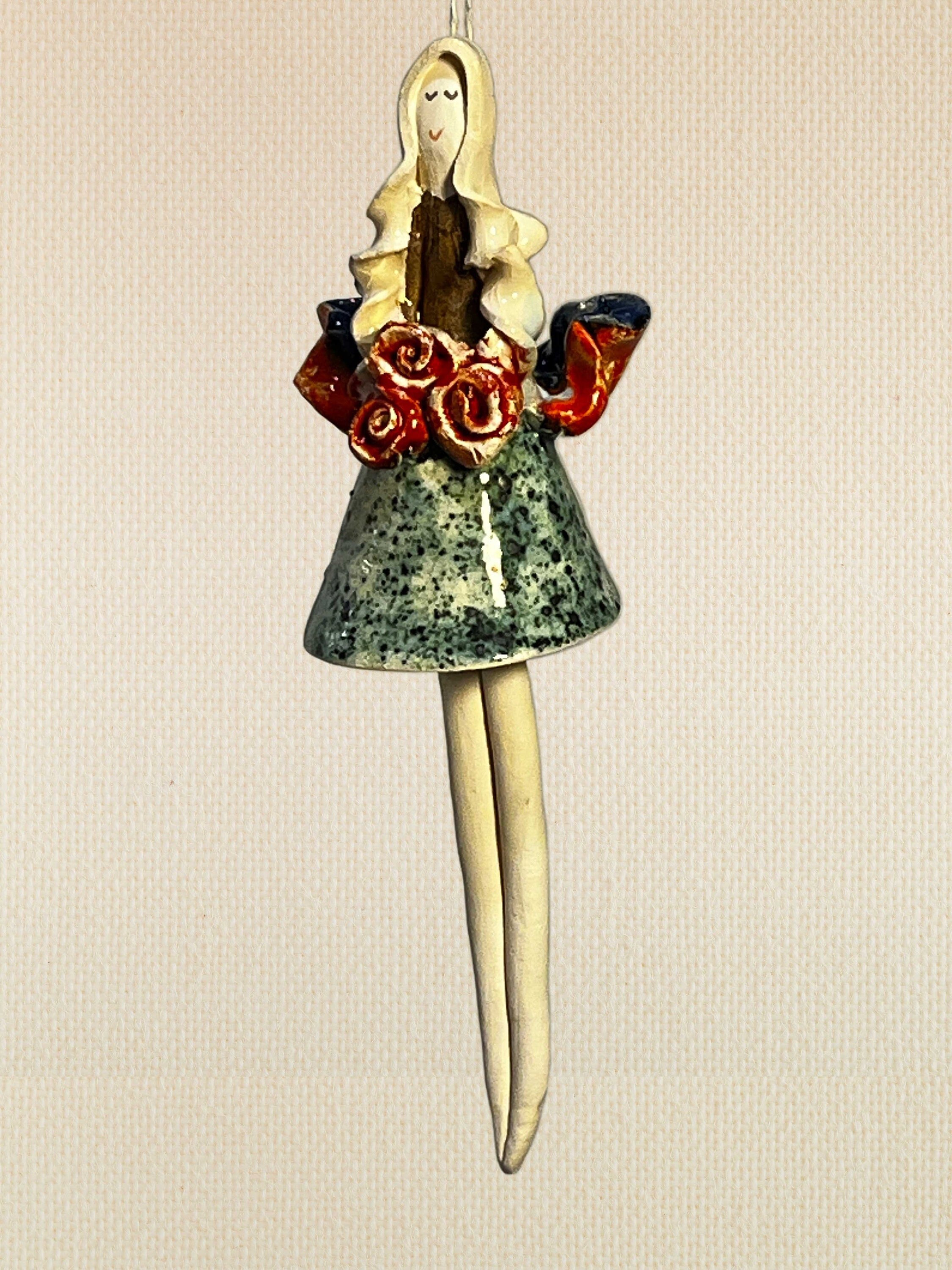 Ceramic Figure, Ceramic Angel, Ceramic Bell, Handmade, Gift, Christmas ...