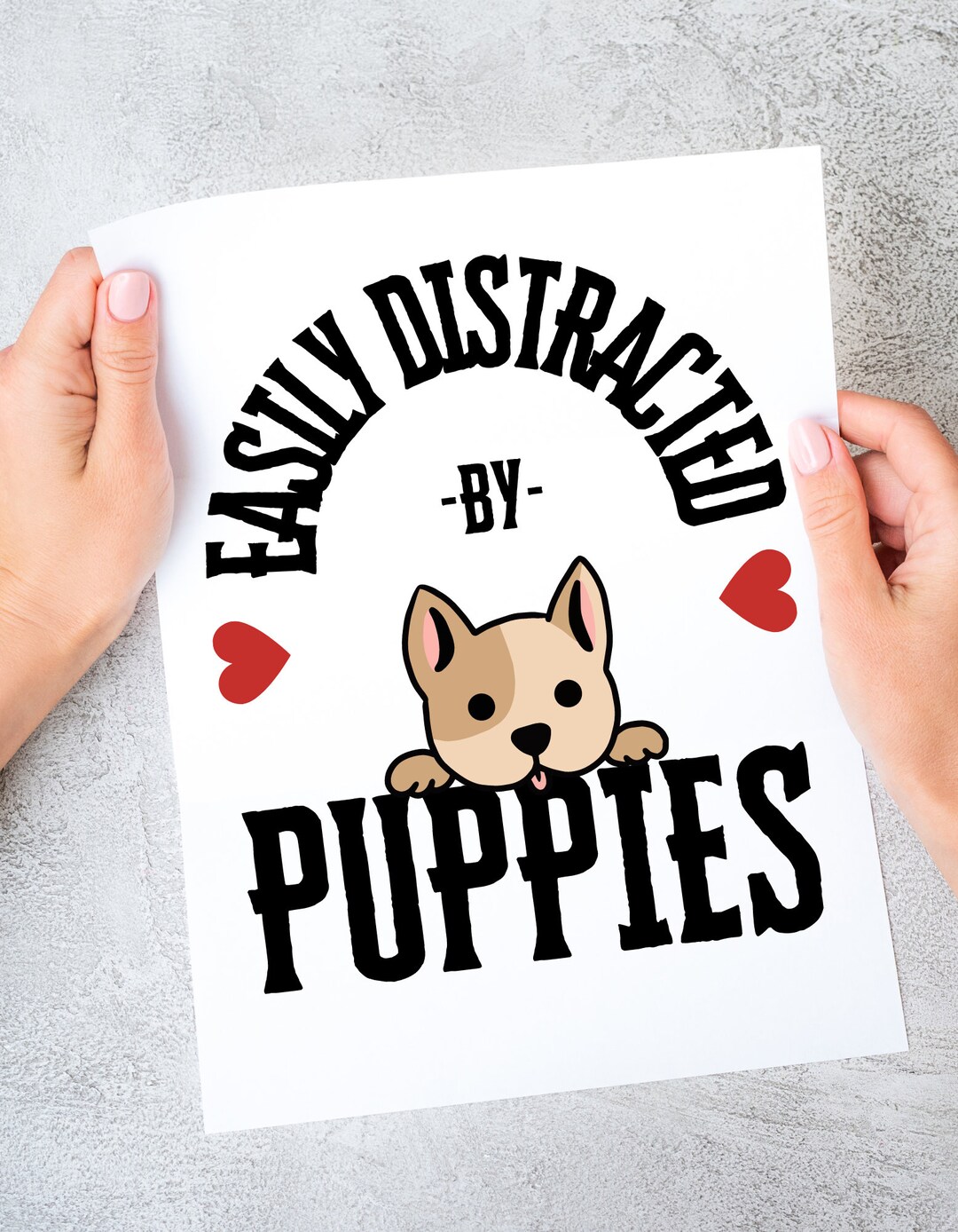 Easily Distracted by Puppies Cute and Funny Heat Transfer Design - Etsy