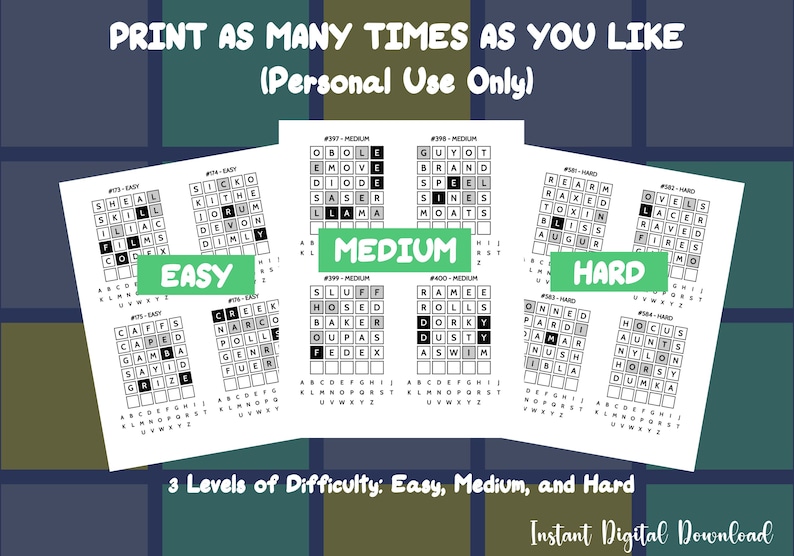 600 Wordle Puzzles With Hints & Solutions (digital Download) - Etsy