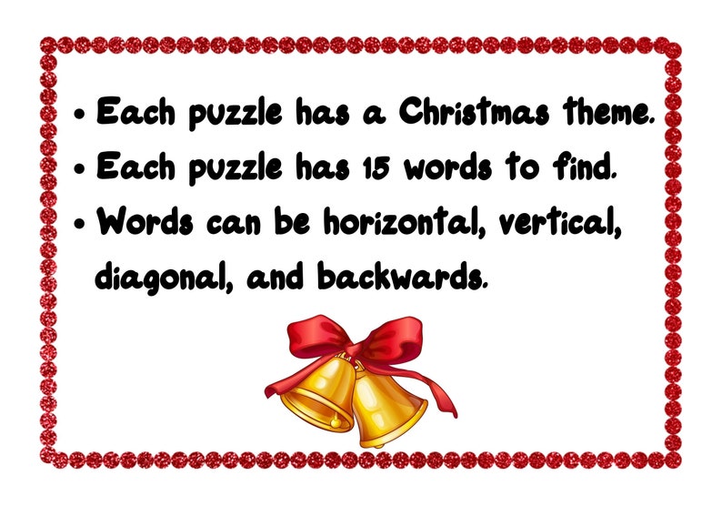 Christmas Word Search Puzzles With Solutions, 90 Themed Puzzles, 15 ...