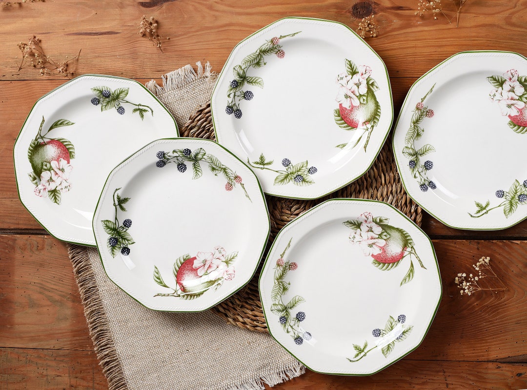Vintage Dinner Plates Set of 5 Octagonal English Plates Churchill, the ...