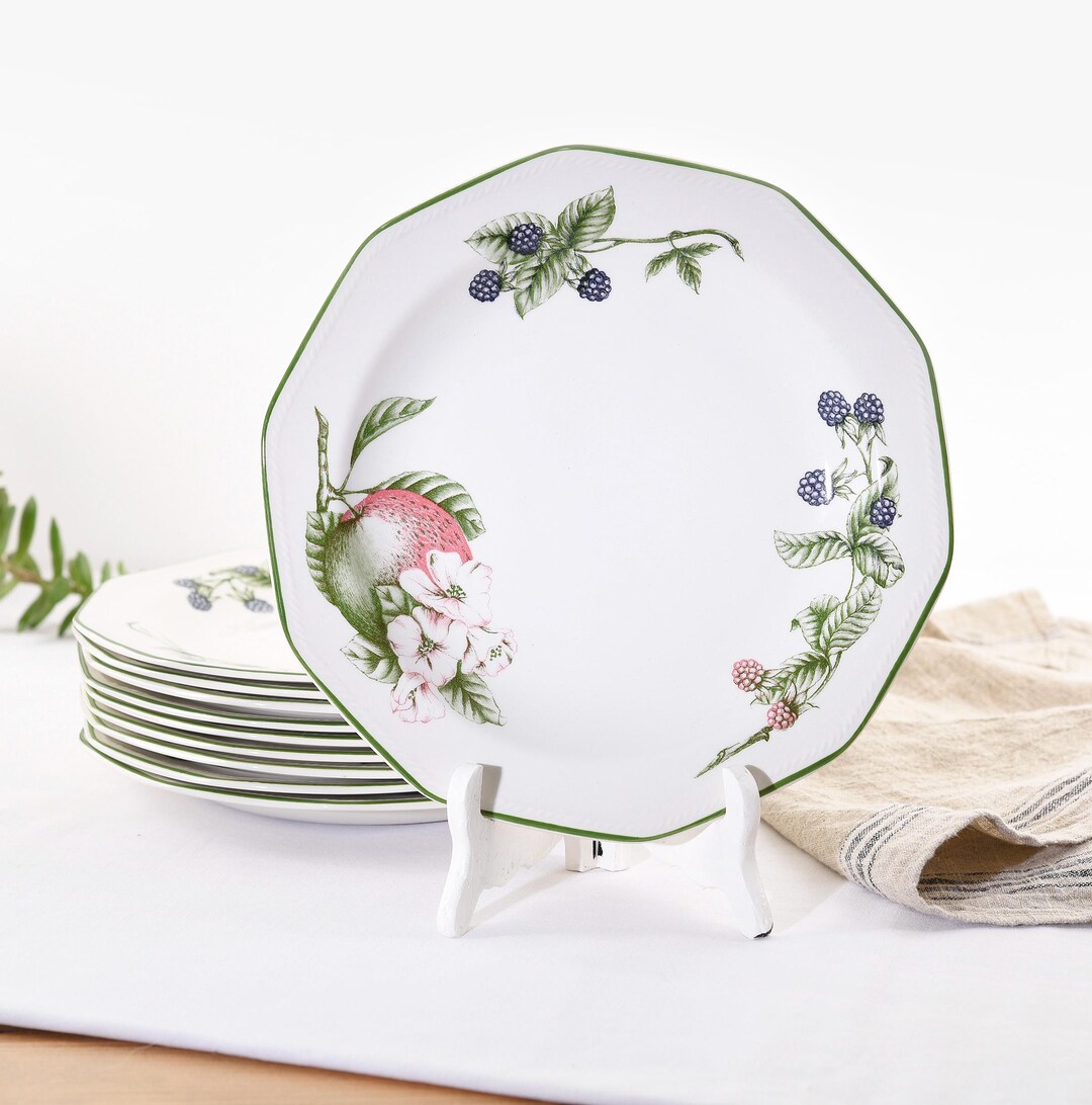 Churchill Vintage Dinner Plates - Set of 2 Decagonal English Plates ...