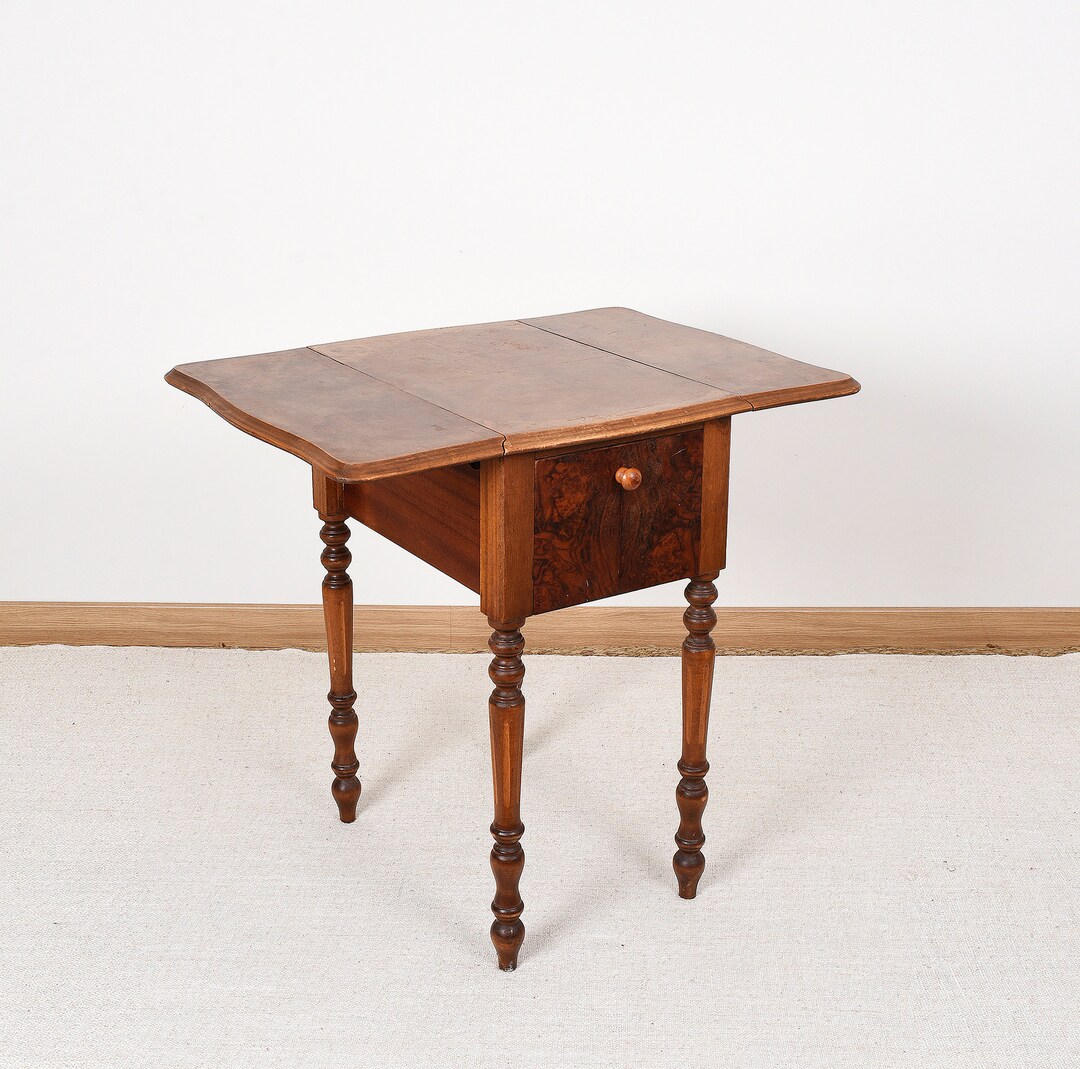 Extendable Side Table, Small Second-hand Old Table, Flea Market. With ...