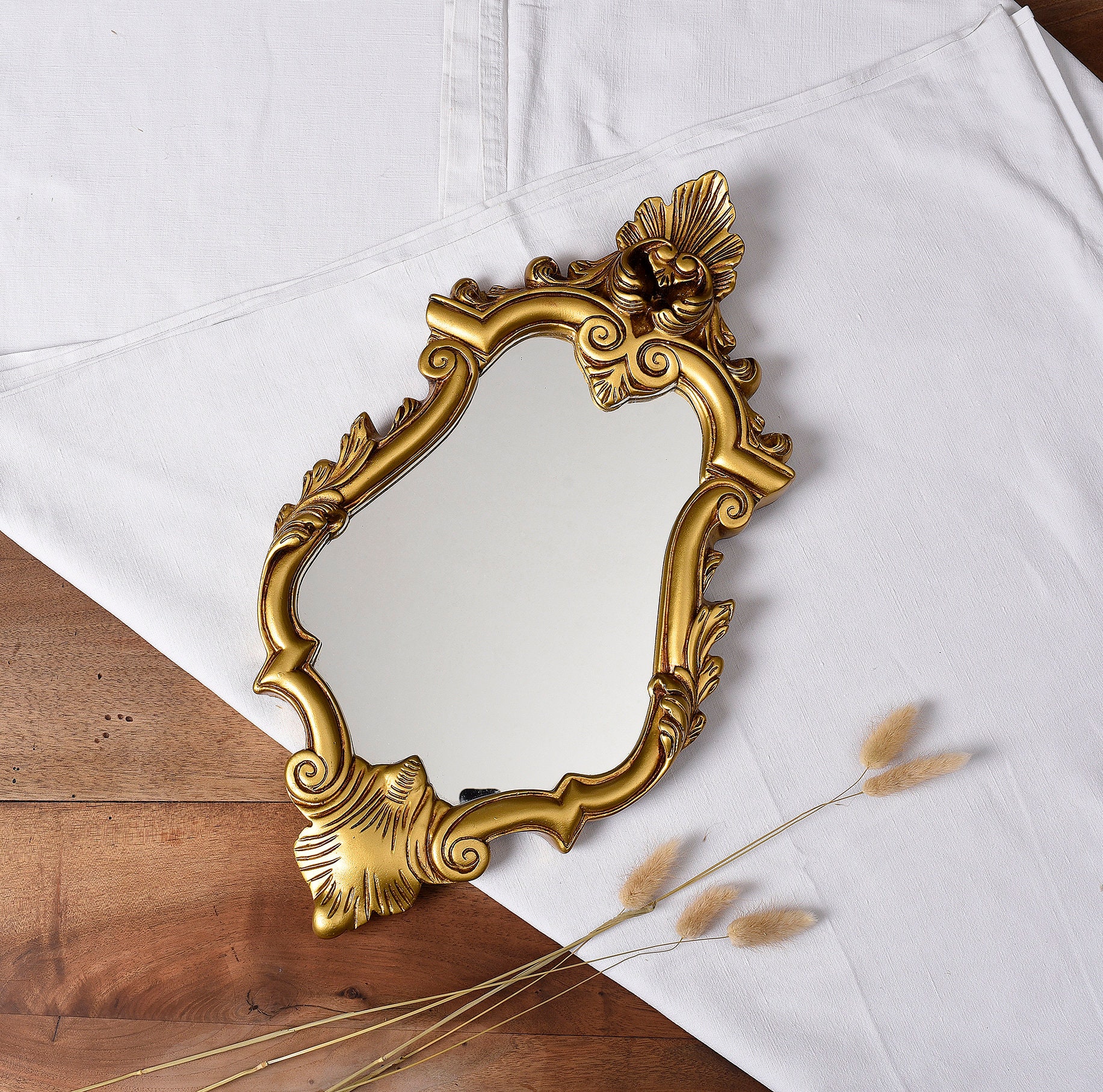Baroque Rococo Gilded Mirror. Authentic Old Shell-shaped Mirror. for an ...