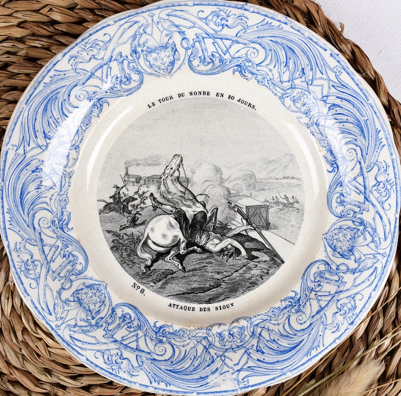 Creil Et Montereau Antique Plate Collection Around the World in 80 Days ...