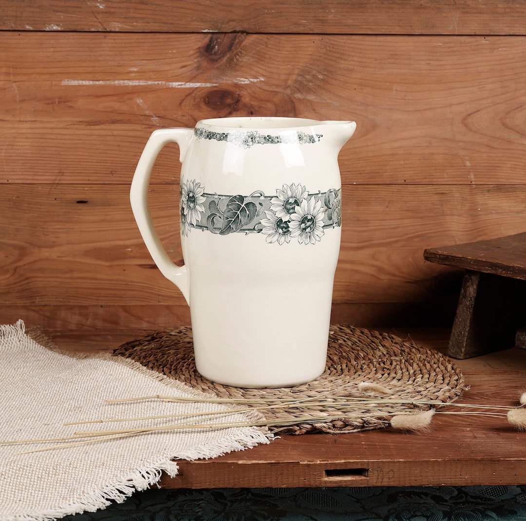 Longchamp Ironstone Pitcher. Large Pitcher Terre De Fer- Antique French ...