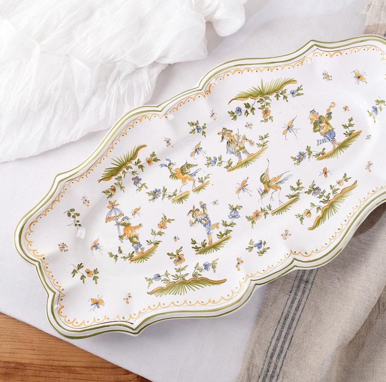 Moustiers Large Ceramic Platter for Wall Decor - French Antique Hand ...
