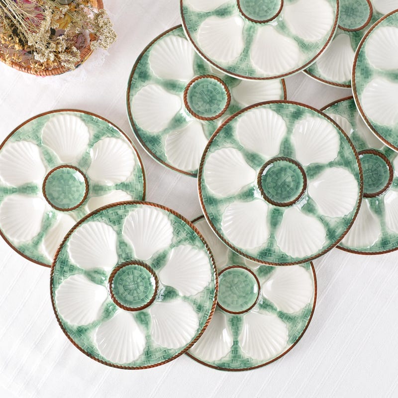 Green majolica style plates - Etsy México