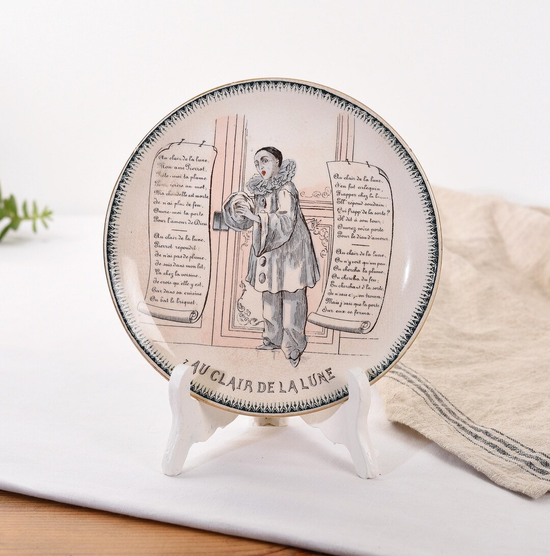French Antique Talking Plate "au Clair De La Lune" . Old French Songs ...