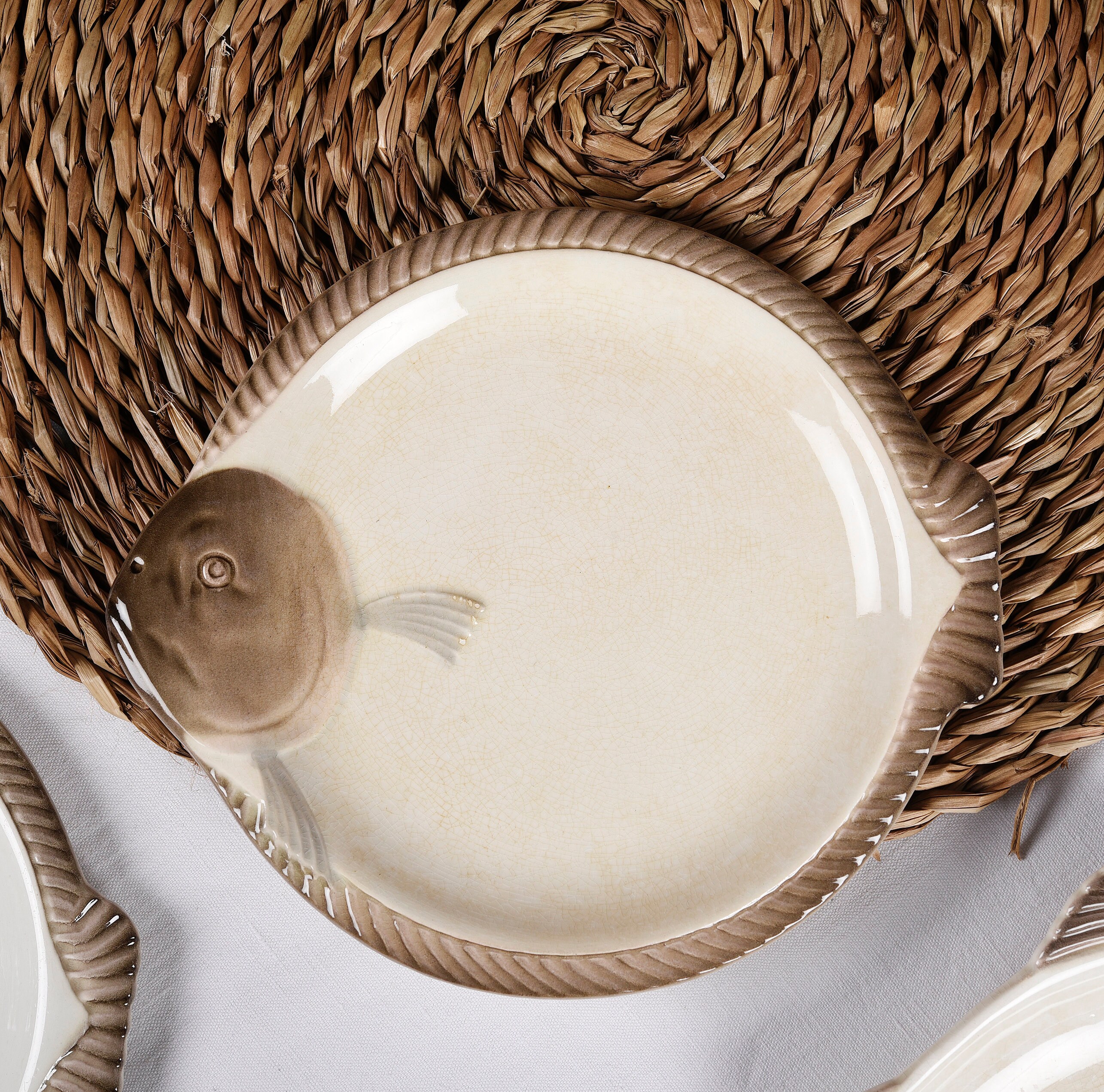 Fish Shaped Plates X6 With Sauce Boat French Fine China Lonwgy ...