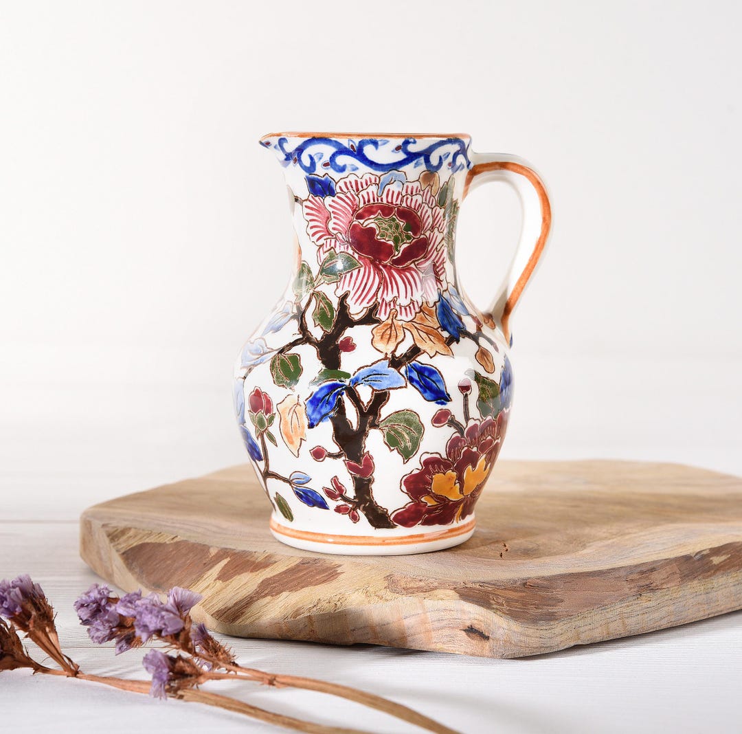 Gien Pitcher. Gien Peonies. Gien France- Decorative Pitcher. Gien China ...