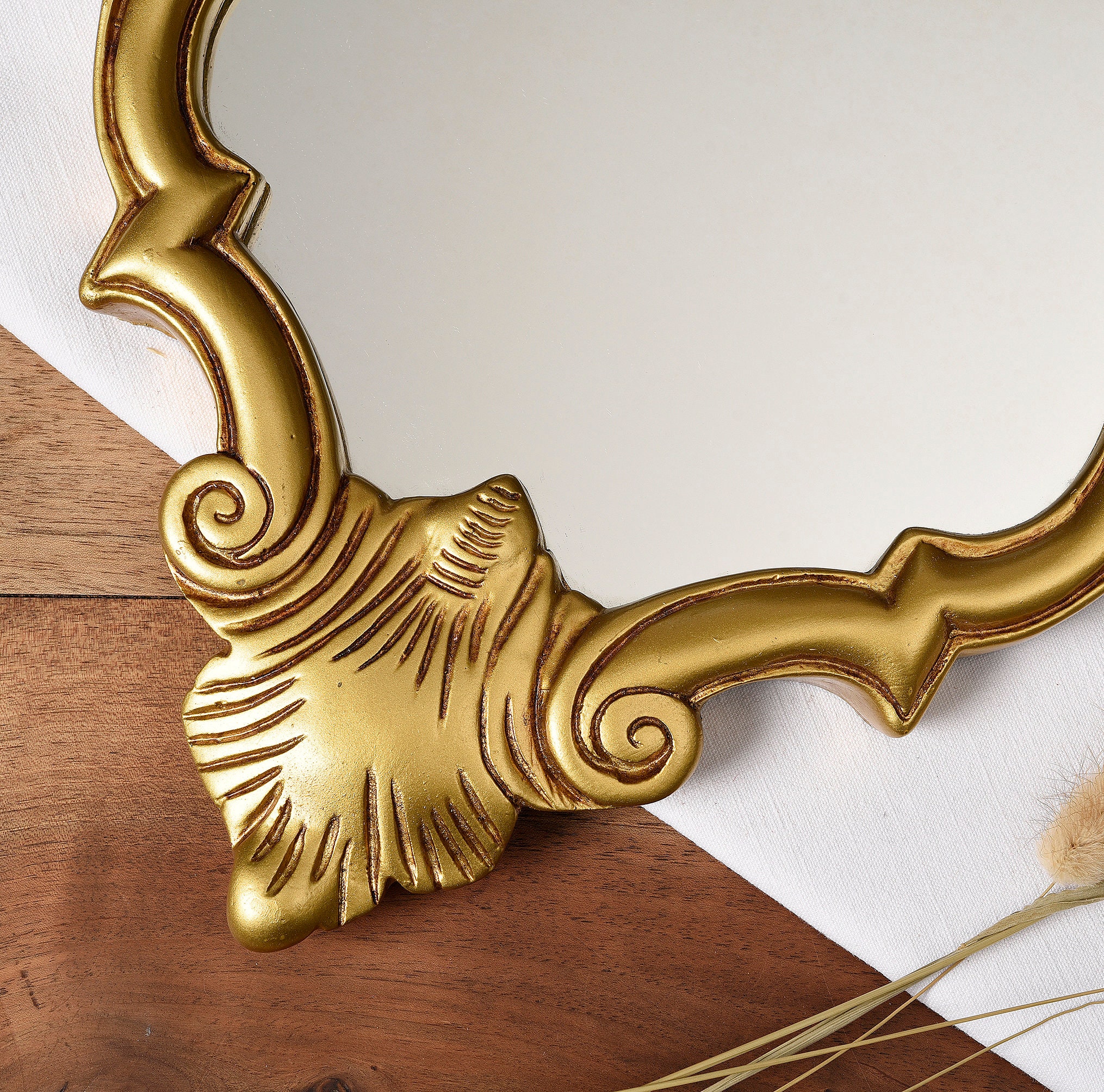 Baroque Rococo Gilded Mirror. Authentic Old Shell-shaped Mirror. for an ...