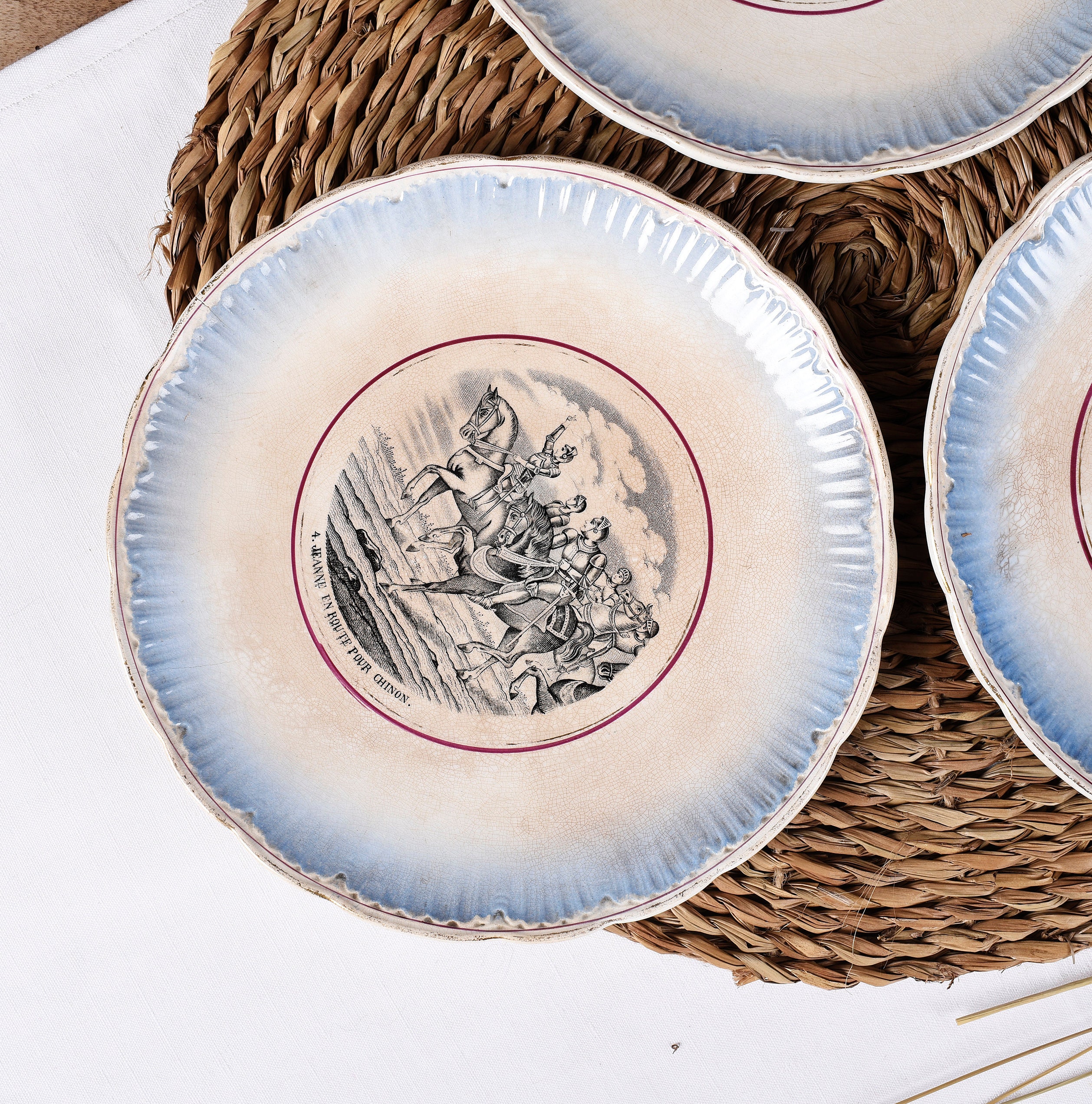 Antique French Collectible Plates - Historical Dishes From Badonviller ...