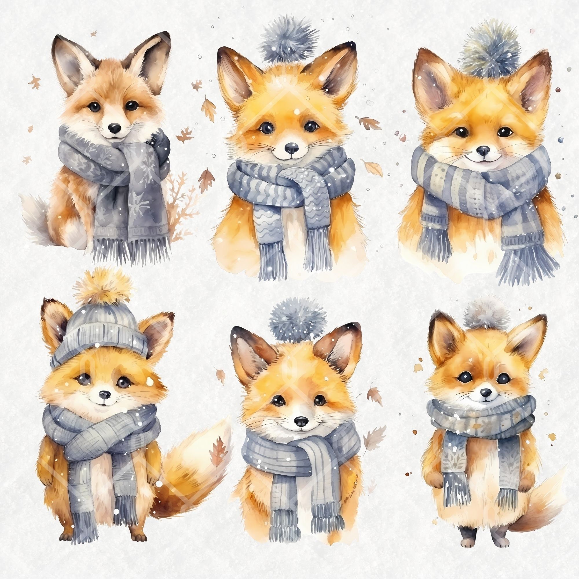 Watercolor Christmas Winter Fox Clipart PNG Images, Winter Fox ...