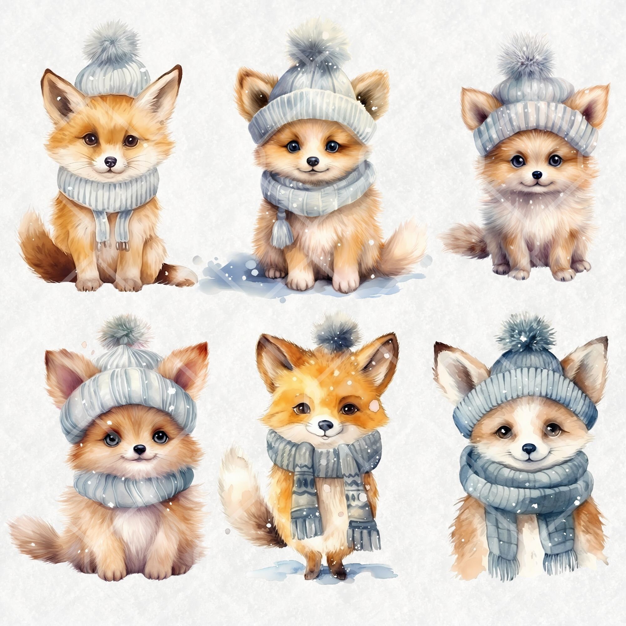Watercolor Christmas Winter Fox Clipart PNG Images, Winter Fox ...