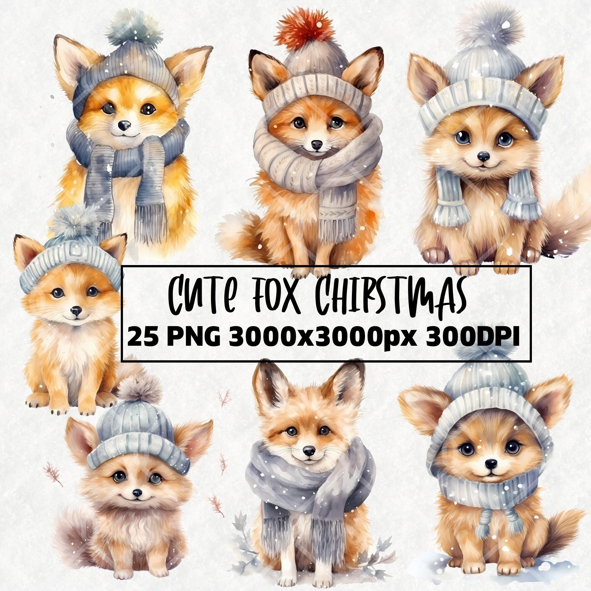 Watercolor Christmas Winter Fox Clipart PNG Images, Winter Fox ...