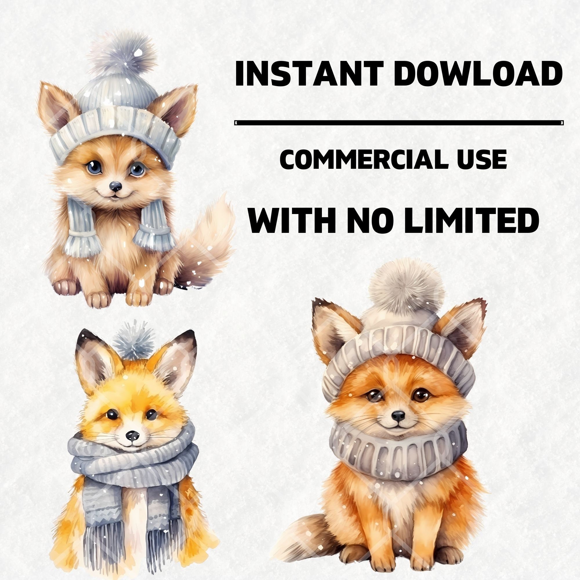 Watercolor Christmas Winter Fox Clipart PNG Images, Winter Fox ...