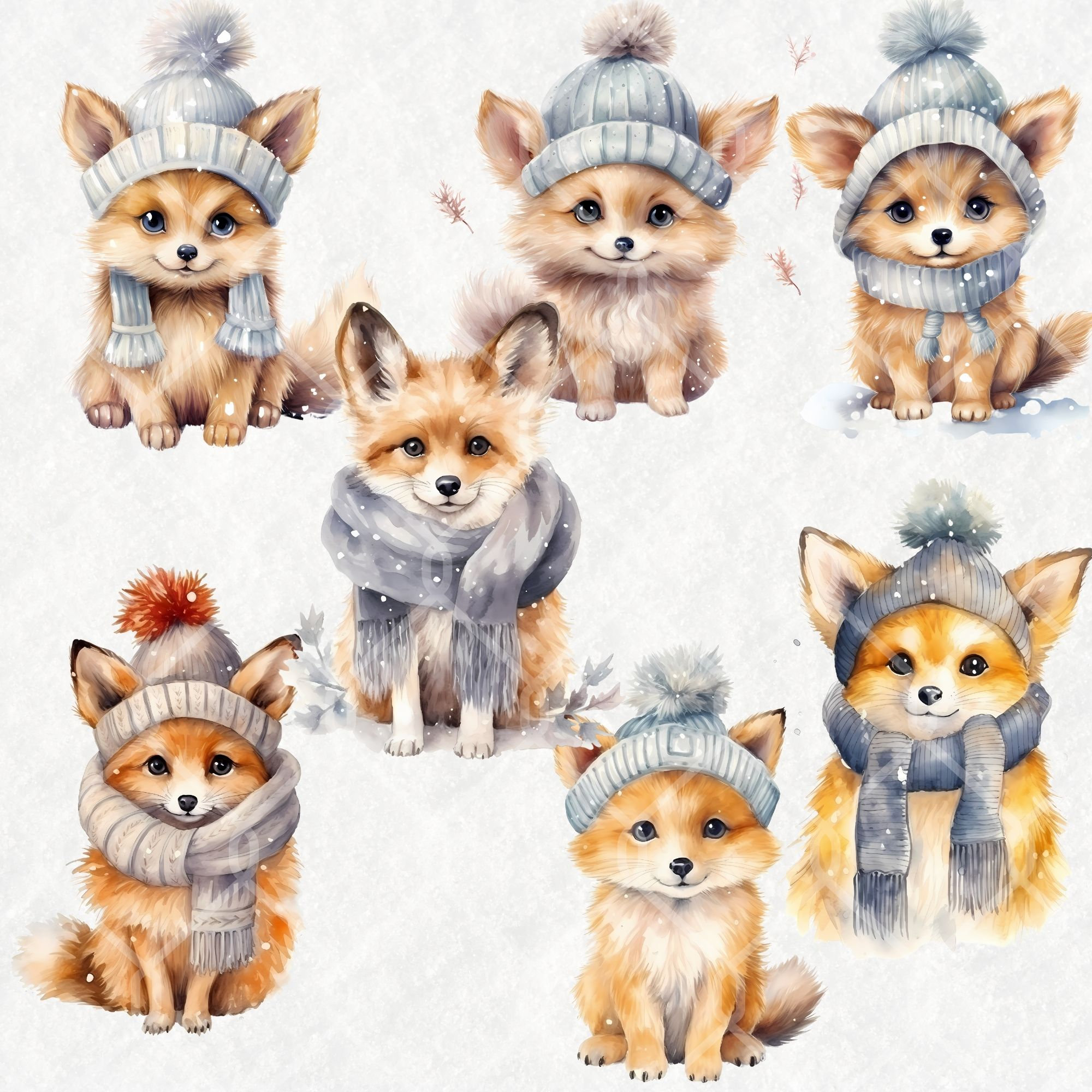 Watercolor Christmas Winter Fox Clipart PNG Images, Winter Fox ...