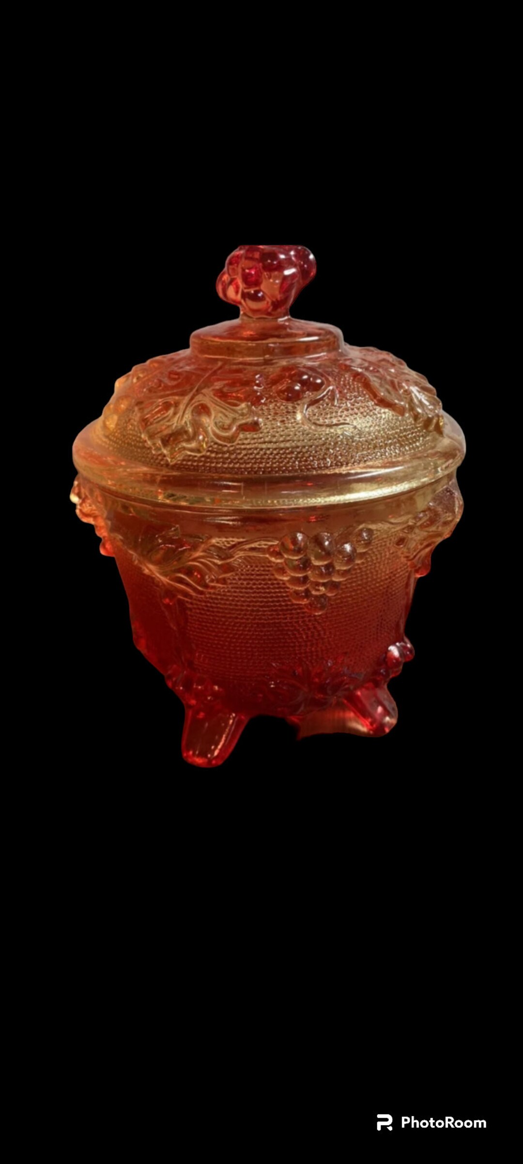 Red Candy Dish Two Toned Footed Vintage - Etsy