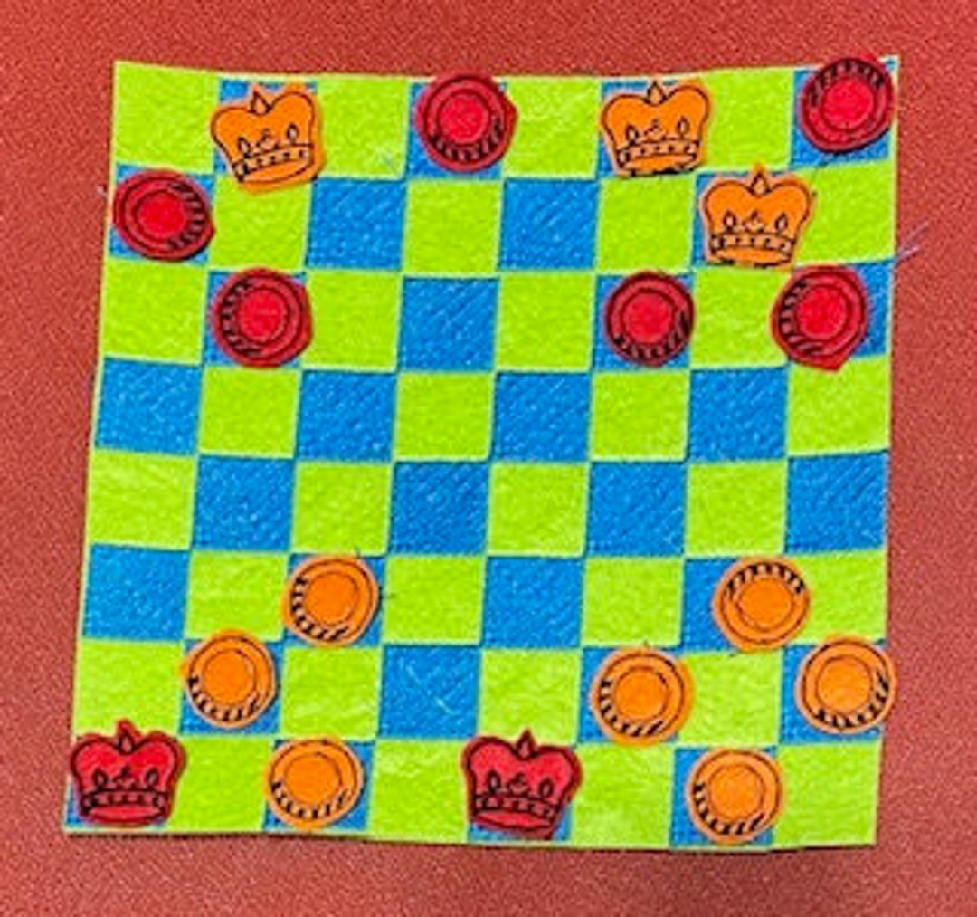 Checkers, Game, Tokens, Game Board, Pattern, Downloadable Files, PES Format, in the Hoop, ITH, 8 ...